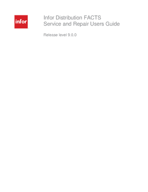Fillable Online Service and Repair Users Guide. Infor Distribution ...