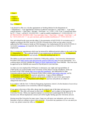 Rehire Letter Template To Employee 0FKLDS Doc Template | pdfFiller