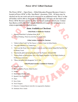 Fillable Online Power APAC Gifted Checkout Items Available to Checkout ...