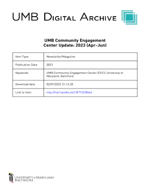 Fillable Online archive hshsl umaryland UMB Community Engagement Fax Email Print - pdfFiller