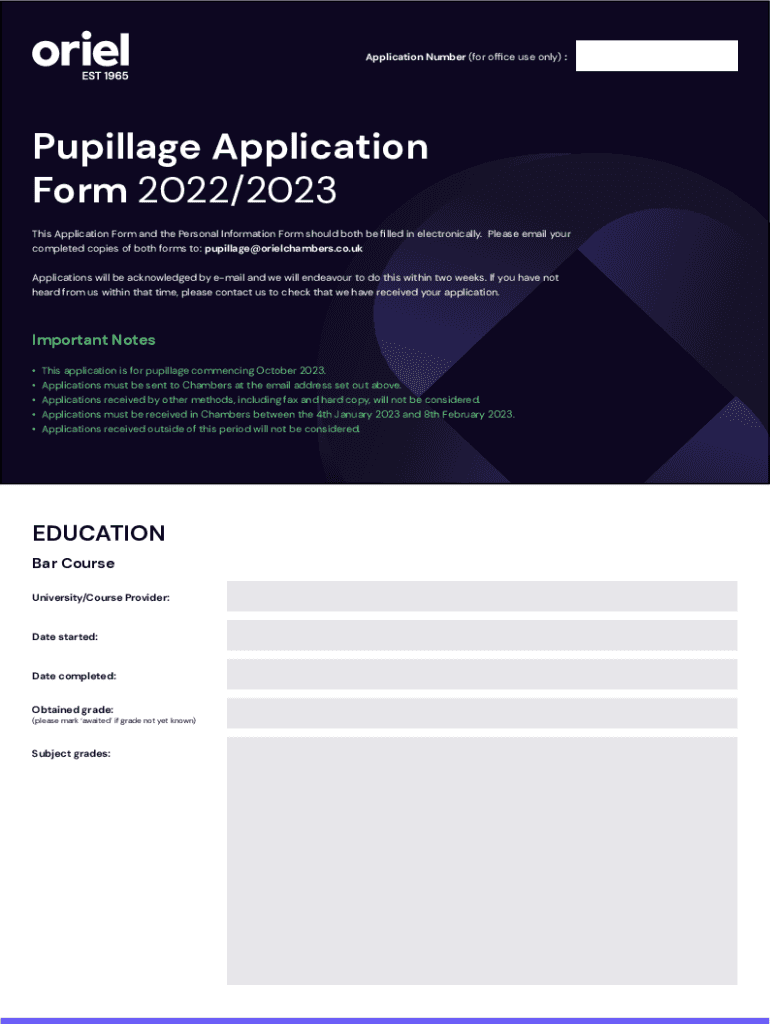 Fillable Online JSA Pupillage Application form 2024 Fax Email Print ...