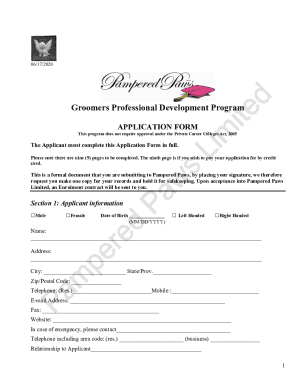 Fillable Online Groomers Professional Development Program Fax Email Print - pdfFiller