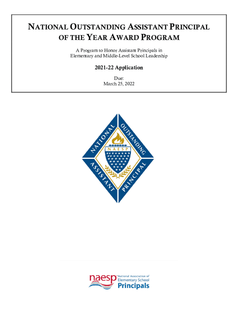 Fillable Online Assistant Principal of the Year Nomination Fax Email ...