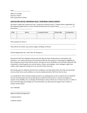 Fillable Online Psa vehicle pass: Fill out & sign online Fax Email ...