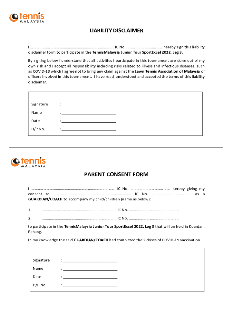 Fillable Online Sports Liability Waiver Form - Fill Online, Printable ...