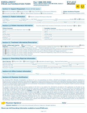 Fillable Online EYLEA4U ENROLLMENT FORM Fax Email Print - pdfFiller