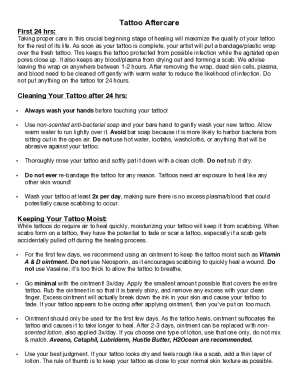 Fillable Online Tattoo Aftercare: Expert Tips to Help the Healing ...