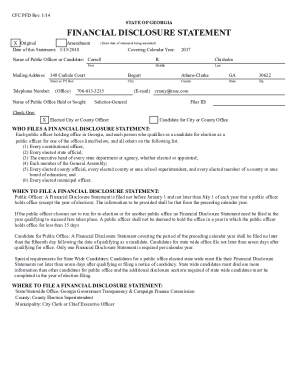 Fillable Online CFC Form RO Rev 1/14 - Georgia Government ... Fax Email ...