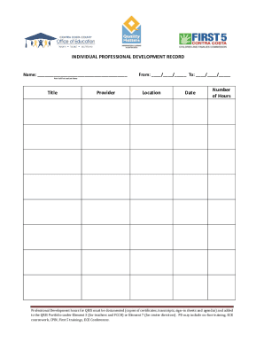 Fillable Online Individual Professional Development Record Fax Email ...