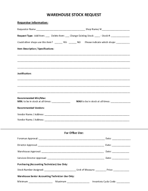 Fillable Online fmd uga Warehouse Stock Request - Memo Template Fax ...