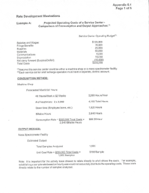 Fillable Online LSU Service Center Sample Form Appendix 6.1 - Rate Development Illustrations Fax ...