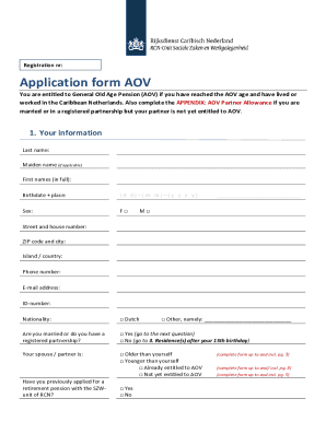 Fillable Online Old age pension. AOV request form. Fax Email Print ...