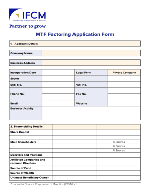 Fillable Online MTF Factoring Application Form Fax Email Print - pdfFiller