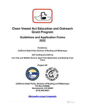 Fillable Online Clean Vessel Act Education and Outreach Grant Program ...