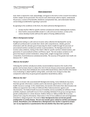 Fillable Online 45-Gene Client Consent Form Fax Email Print - pdfFiller