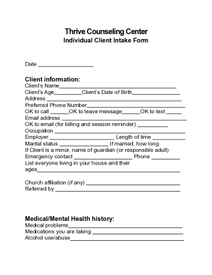 Fillable Online Individual client intake form. rev.docx.writeon Fax ...