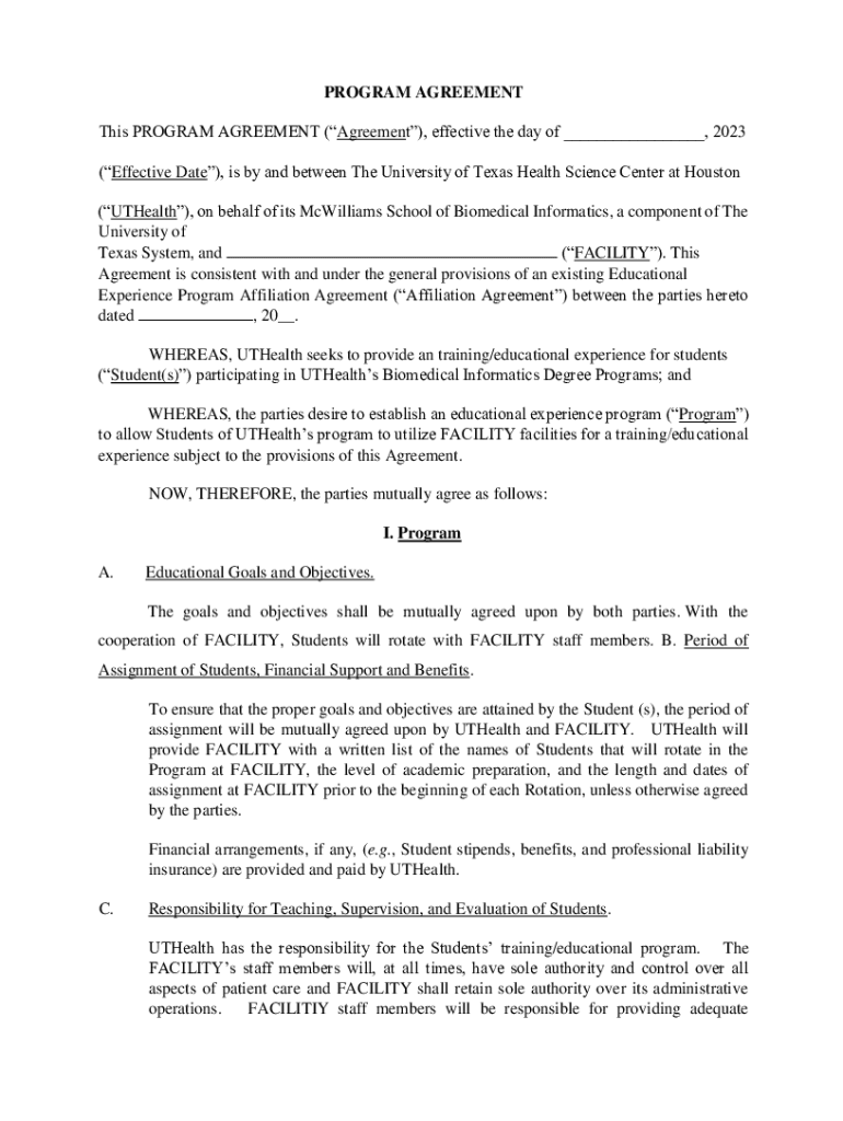 Fillable Online program agreement Fax Email Print - pdfFiller