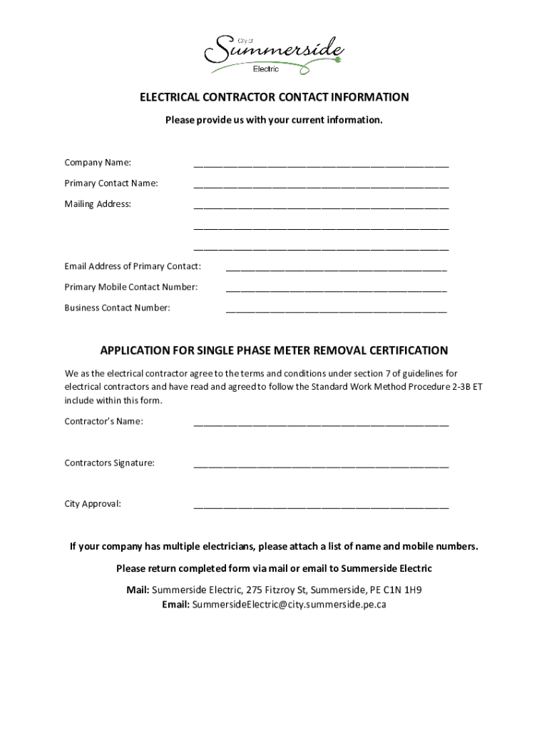 Fillable Online Application for a Queensland electrical contractor ...