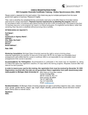 Fillable Online CHECK REGISTRATION FORM Fax Email Print - pdfFiller