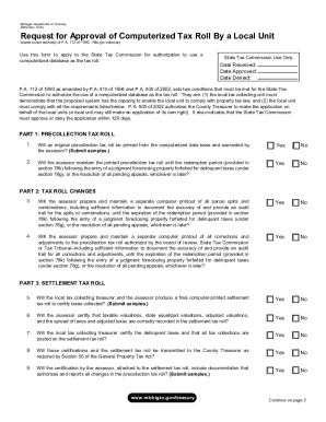 Fillable Online Form 2696 Request for Approval of Computerized Tax Roll ...
