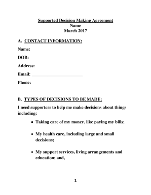 Fillable Online Supported Decision-Making Agreement for Finances Fax ...