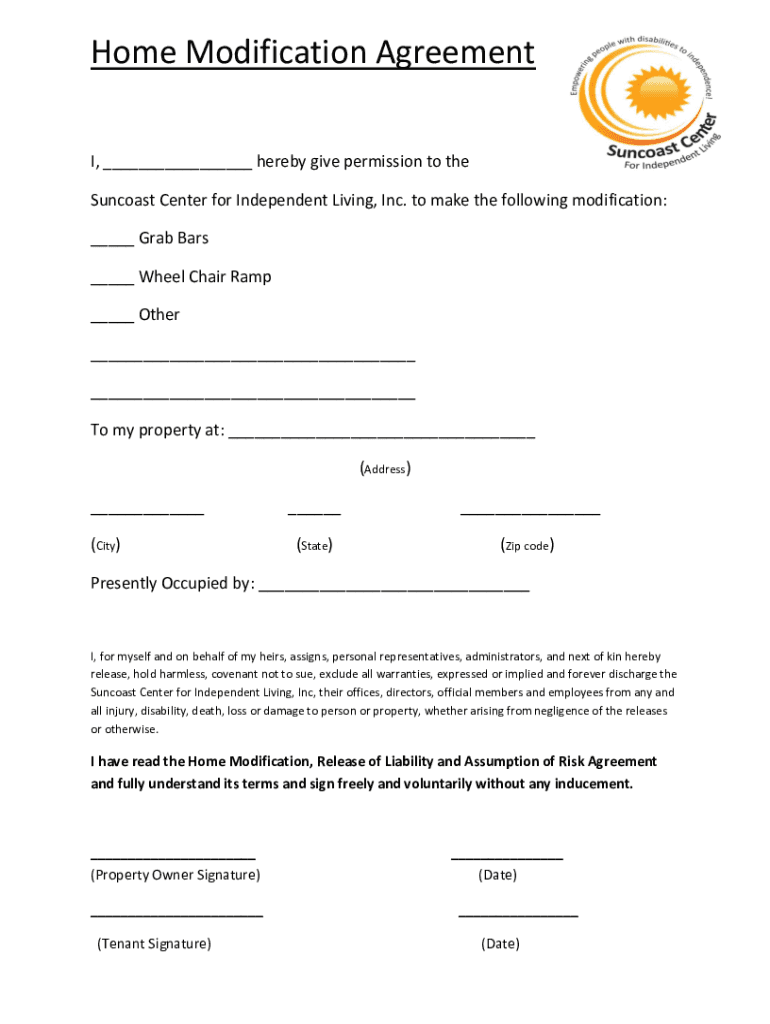 Fillable Online Home Modification Agreement Fax Email Print - pdfFiller