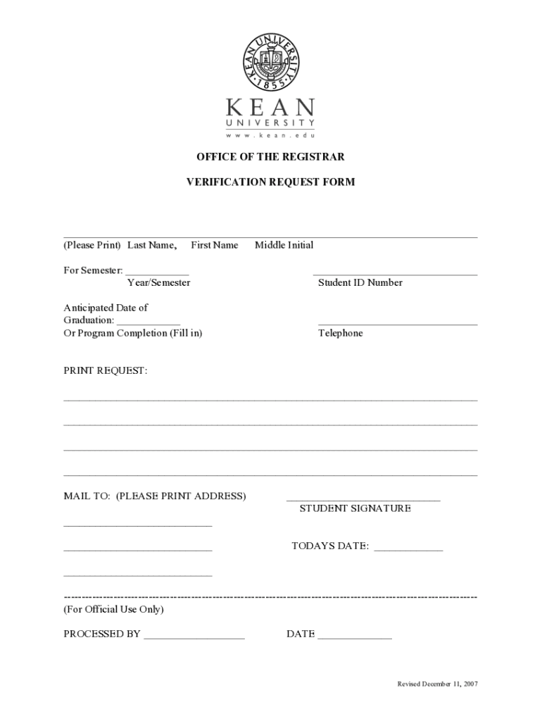 Fillable Online VERIFICATION REQUEST FORM.doc Fax Email Print - pdfFiller