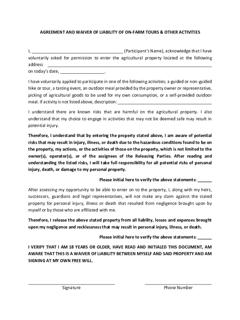 Fillable Online Form Generic Liability Waiver Developed by Ashley ...