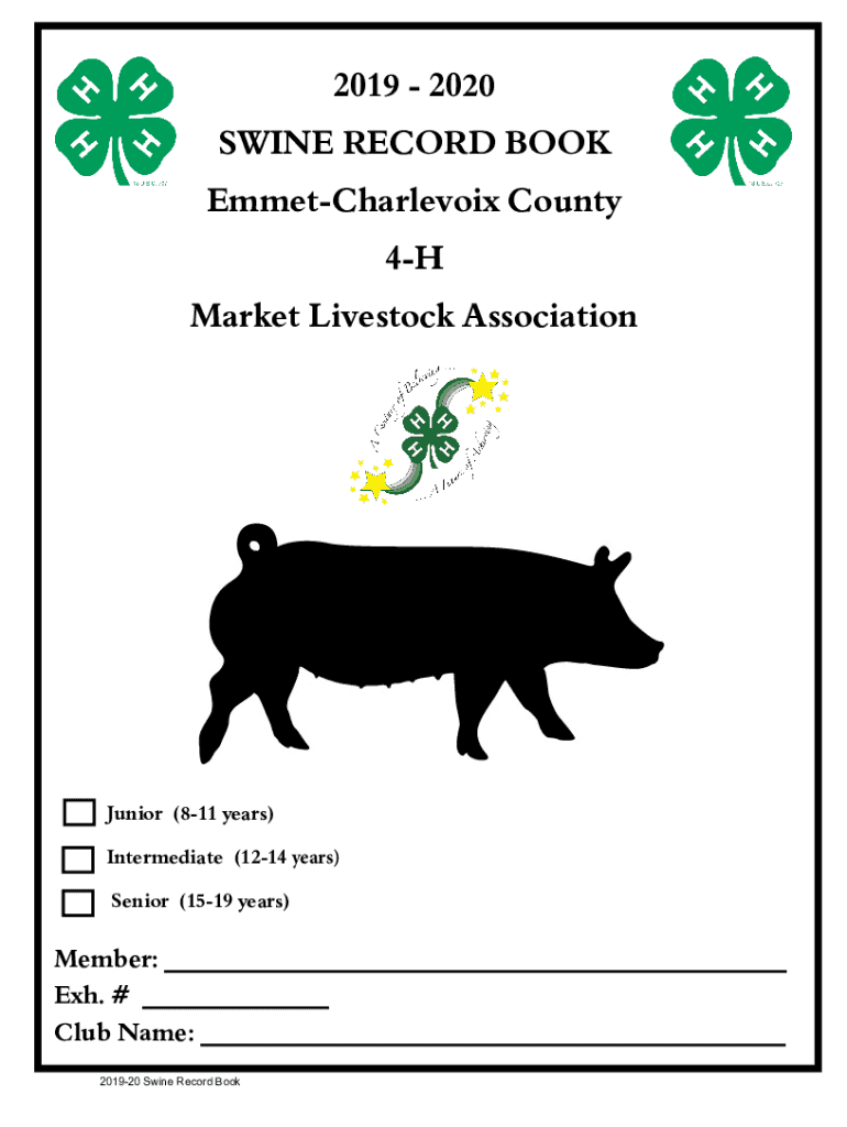 Fillable Online Youth and 4-H Market Beef, Sheep, and Swine Record ...