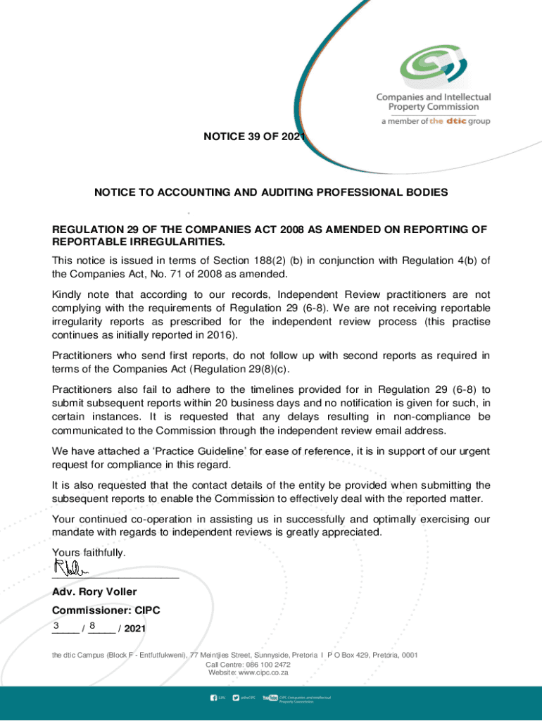 Fillable Online Reportable Irregularities in terms of the Auditing ...