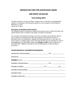 Fillable Online Disciplinary-Board-for-One-Priest-or-Deacon- ... Fax ...