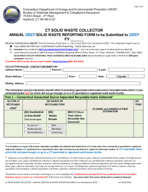 Fillable Online Annual Report Form for Solid Waste Collectors. solid ...