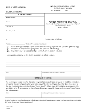 Fillable Online Information about Concealed Handgun Permit Appeals Fax ...