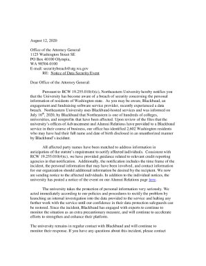 Fillable Online Security Breach FAQ's & Notification Form for ...