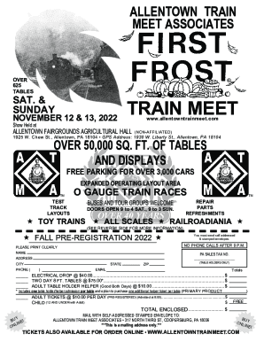 Fillable Online First Frost Train Meet: Loco for locomotives in ...