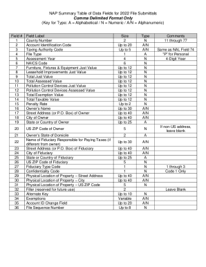 Fillable Online Fields, Columns, and Options Dictionary Fax Email Print ...