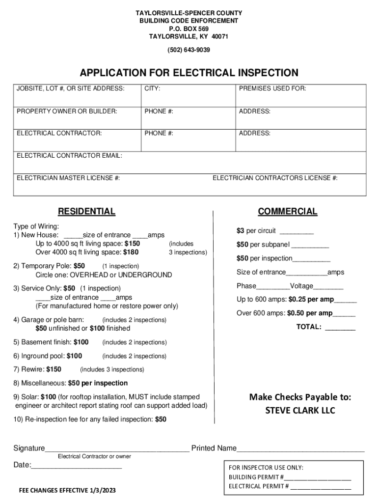 Fillable Online application for electrical inspection Fax Email Print ...