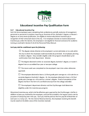 Fillable Online Educational Incentive Pay Qualification Form Fax Email ...