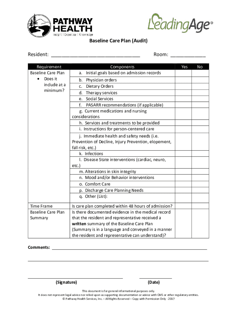Fillable Online Understanding the Baseline Care Plan and Summary Fax ...