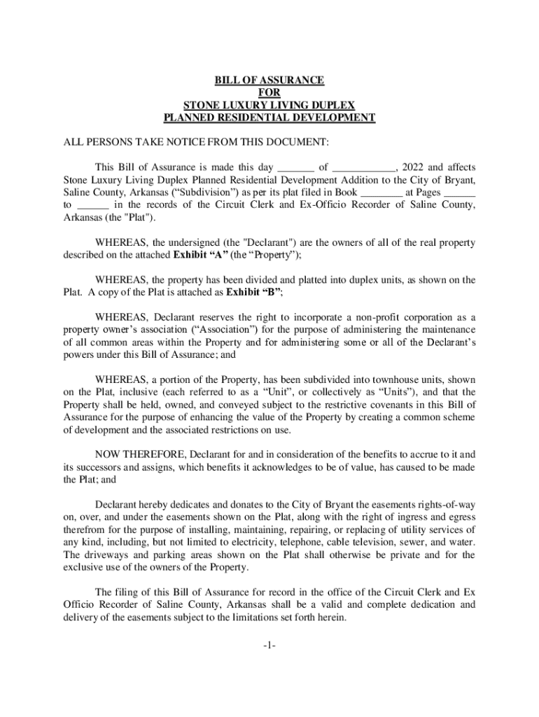 Fillable Online What a Bill of Assurance Can do for you ...