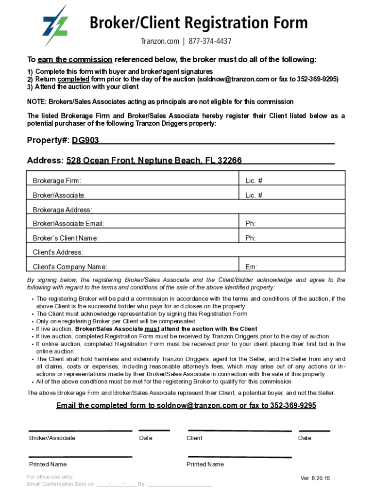 Fillable Online Buyer Broker-Client Registration Form Fax Email Print - pdfFiller