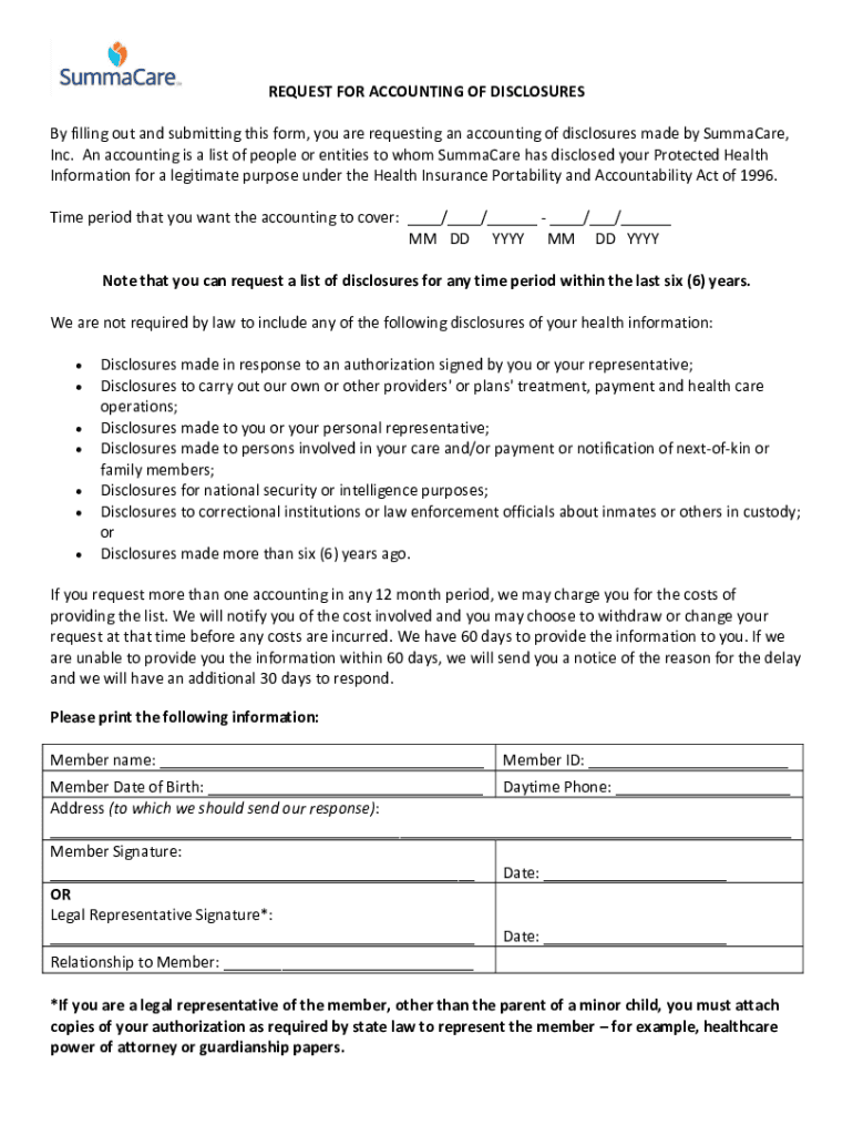 Fillable Online Accounting of Disclosures Assignment Worksheet (1) (docx) Fax Email Print ...