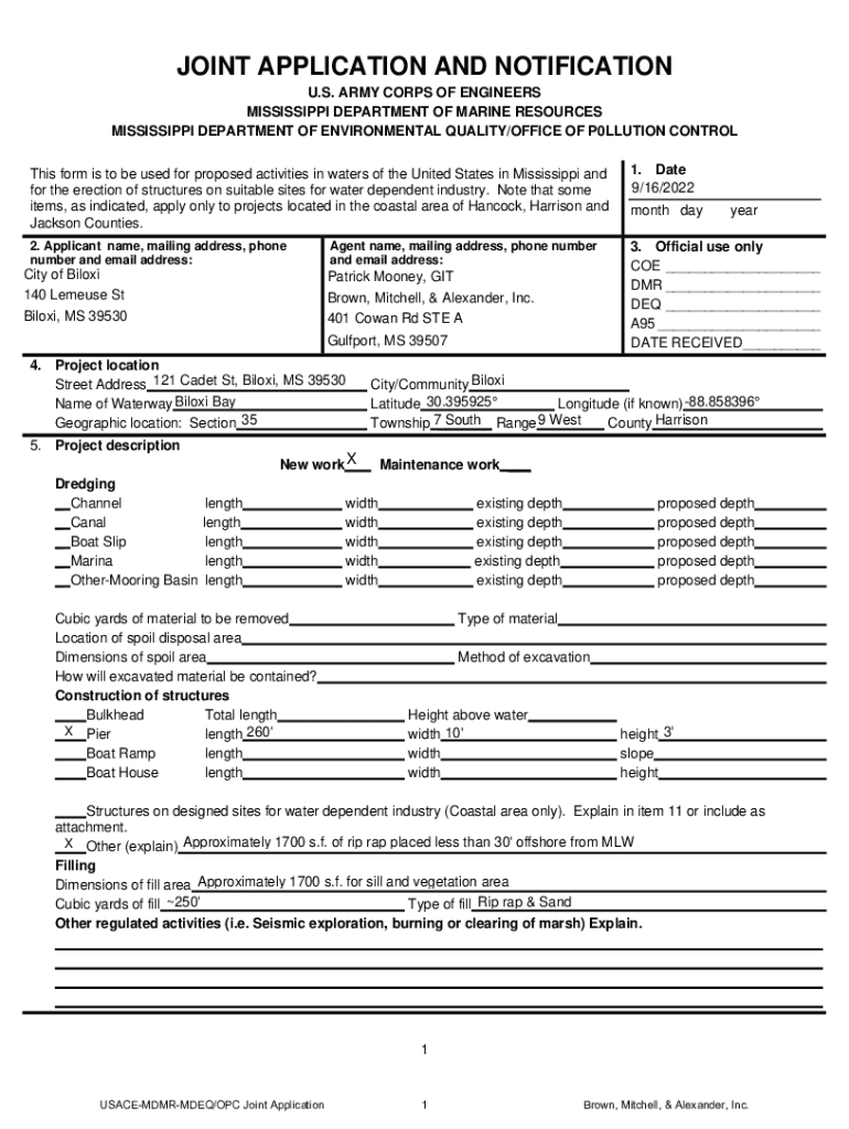 Fillable Online dmr ms Joint Application and Notification Form Fax ...