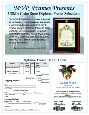 Fillable Online Diploma Frames For United States Military Academy Fax ...