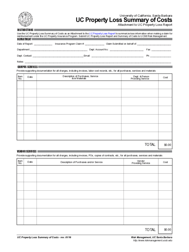 Fillable Online property loss worksheet Fax Email Print - pdfFiller