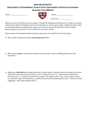 Fillable Online Undergraduate Forms - Department of Government Fax ...