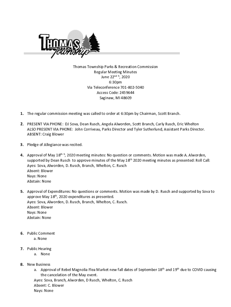 Fillable Online Parks with Walking Trails in Thomas Township Michigan ...