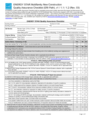 Fillable Online ENERGY STAR Multifamily New Construction Quality ...