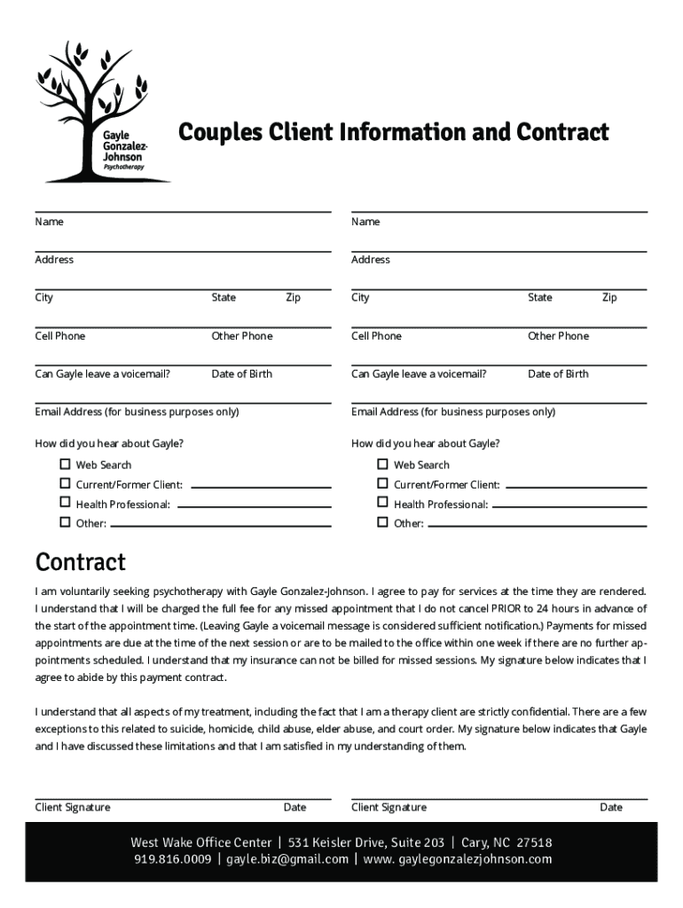 Fillable Online Therapy Client Forms Fax Email Print - pdfFiller