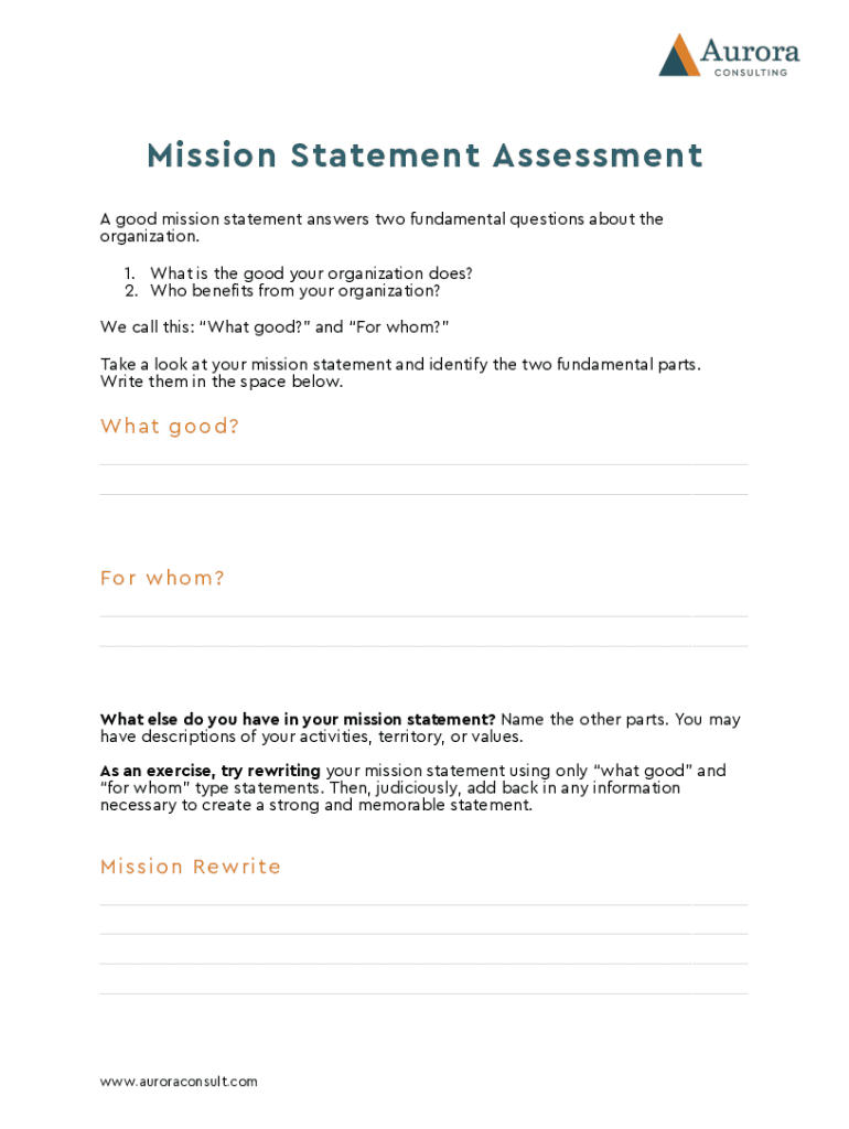 Fillable Online What is a Mission Statement? A Must-Use Guide ... Fax ...